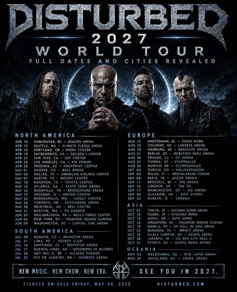 Disturbed Announce Expensive 2027 World Tour: Full Dates and Cities ...