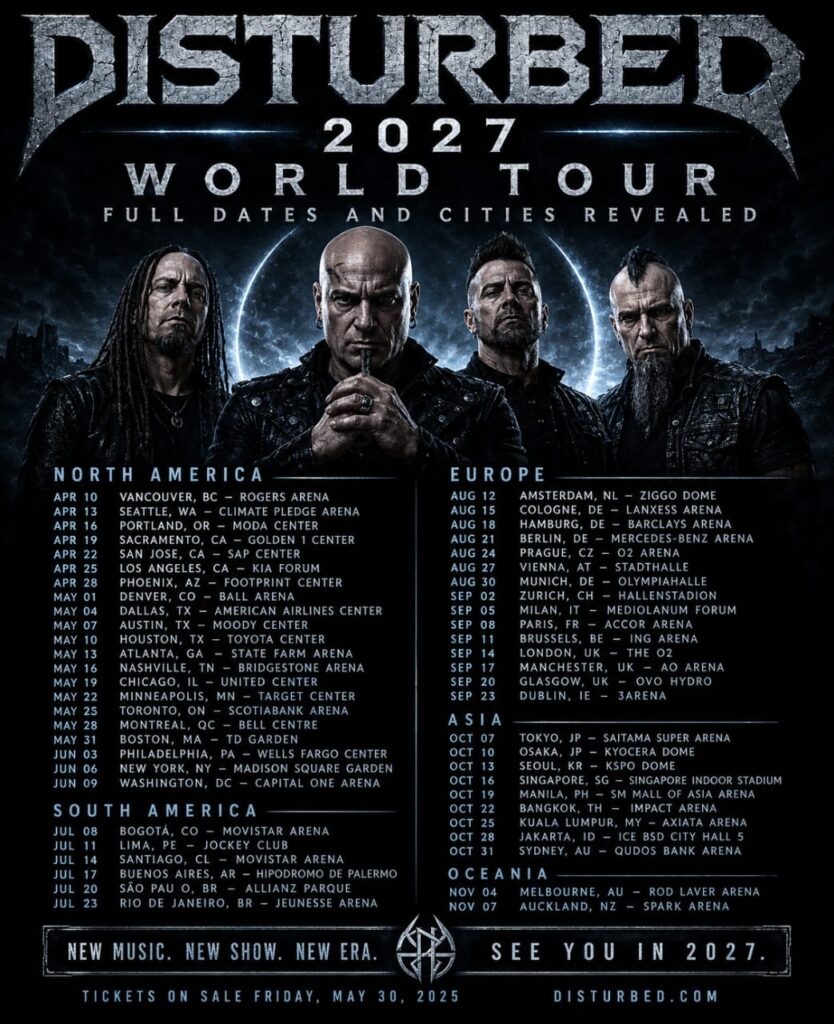 Disturbed Announce Expensive 2027 World Tour: Full Dates and Cities ...